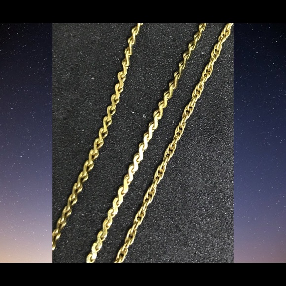Jewelry | Vintage Triple Tiered Gold Tone Chains Necklace | Poshmark